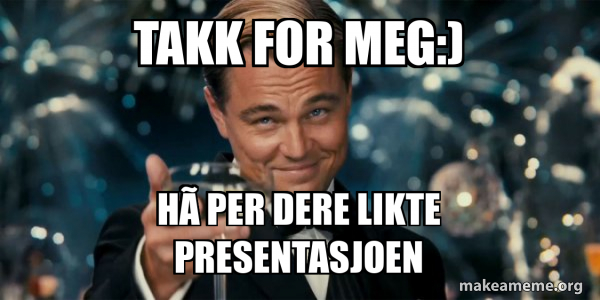 Takk for meg:) Håper dere likte presentasjoen - Great Gatsby Reaction ...