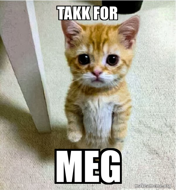 Takk for meg - Cute Cat Standing Meme Generator