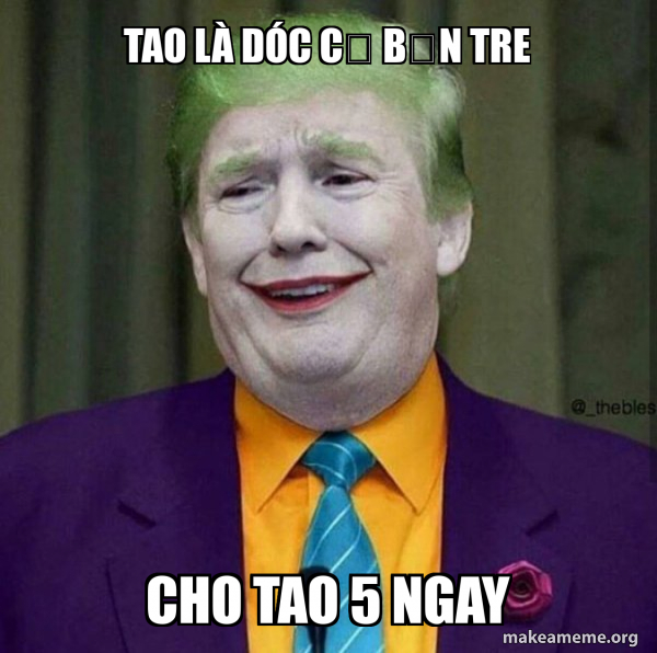 tao là dóc cơ bến tre cho tao 5 ngay - Donald Trump - The Joker Meme ...