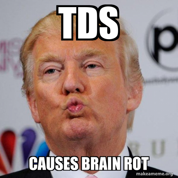 TDS causes brain rot - Donald Trump Kissing Meme Generator