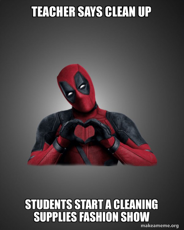 Teacher says clean up Students start a cleaning supplies fashion show ...