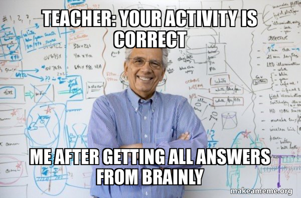 Teacher: Your activity is correct Me after getting all answers from ...