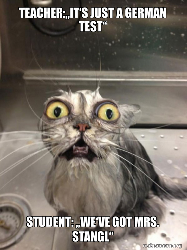 Teacher:„It‘s just a german test“ Student: „We‘ve got Mrs. Stangl ...