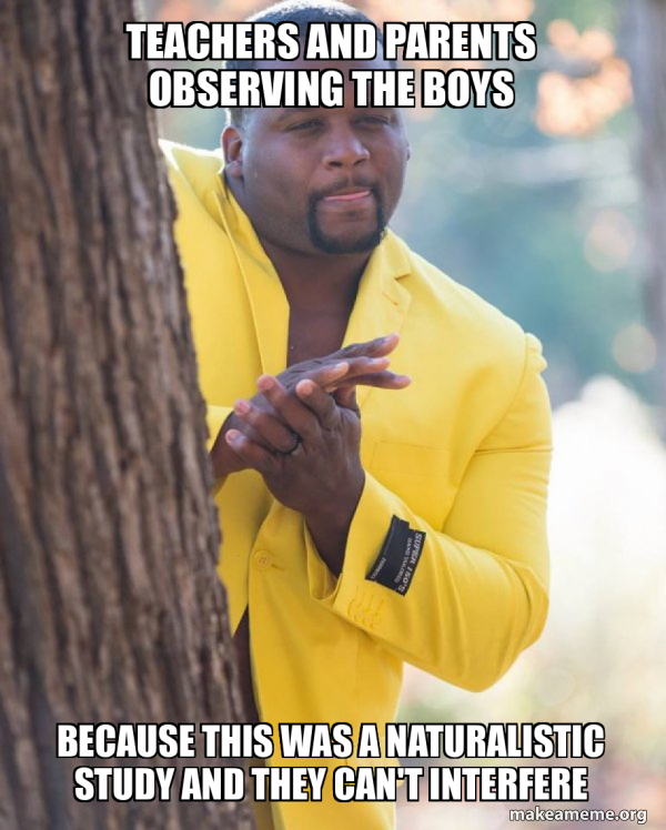 Teachers and parents observing the boys Because this was a naturalistic ...