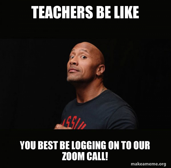 Teachers Be like You best be logging on to our Zoom CAll! - Dwayne ...