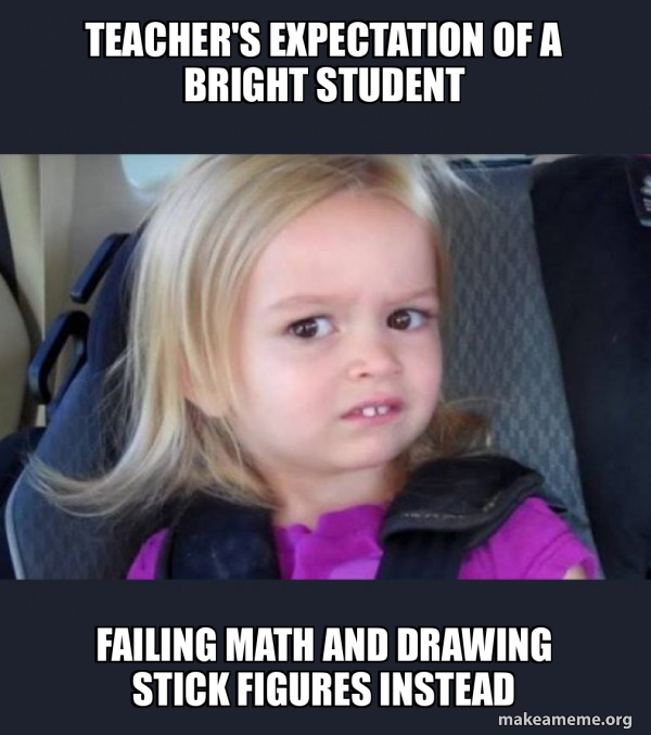 Teacher's expectation of a bright student Failing math and drawing ...
