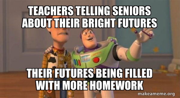 Teachers telling seniors about their bright futures Their futures being ...