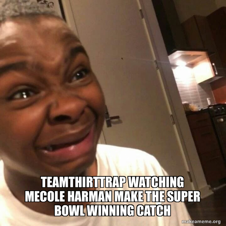 teamthirttrap watching Mecole Harman make the super bowl winning catch ...