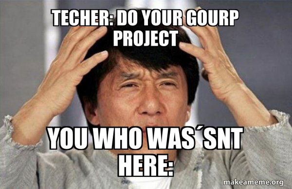 Techer: do your gourp project You who was´snt here: - Jackie Chan Why ...