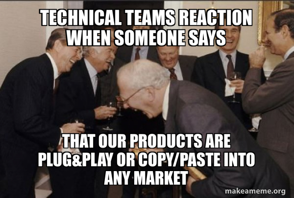 technical teams reaction when someone says that our products are plug ...