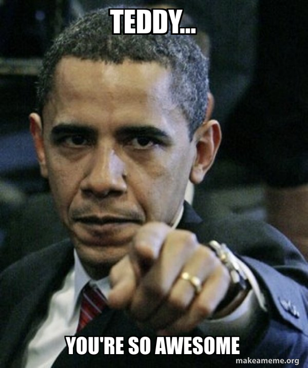 Teddy... you're so awesome - Angry Obama Meme Generator