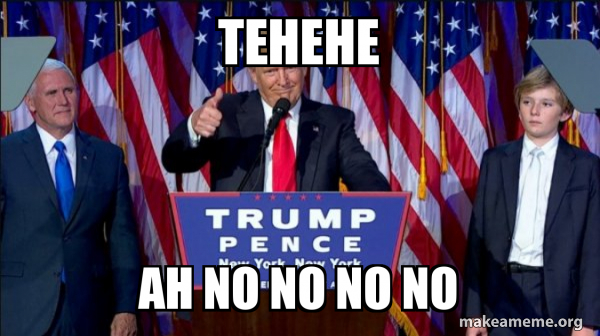 TEHEHE AH NO NO NO NO - President Elect Trump Meme Generator