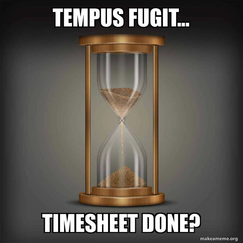 Tempus Fugit... Timesheet Done? Meme Generator
