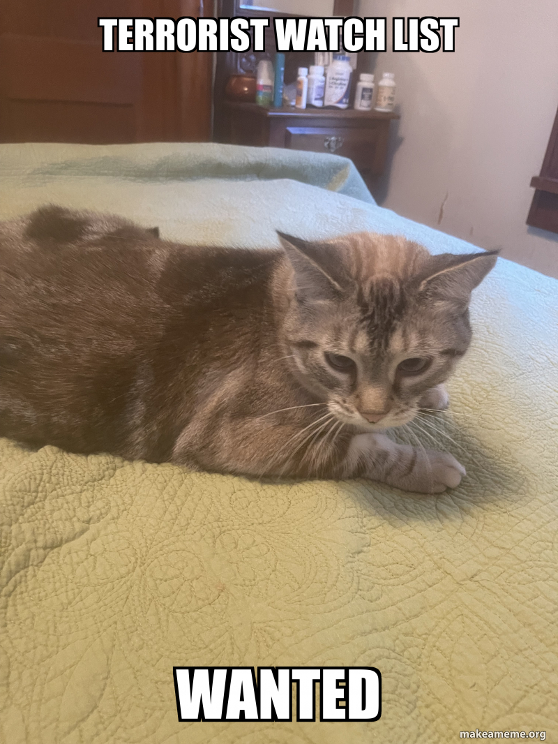 Terrorist Watch List Wanted Meme Generator