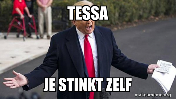 tessa je stinkt zelf - Trump - Impeachment Quid Pro Quo Meme Generator