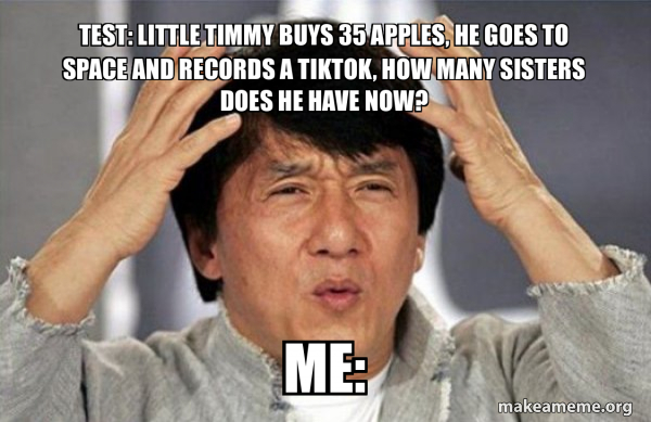 Test: Little Timmy buys 35 apples, he goes to space and records a ...