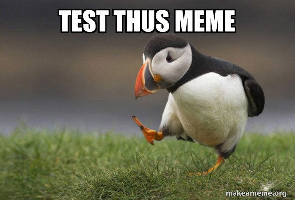 test thus meme - Unpopular Opinion Puffin Meme Generator