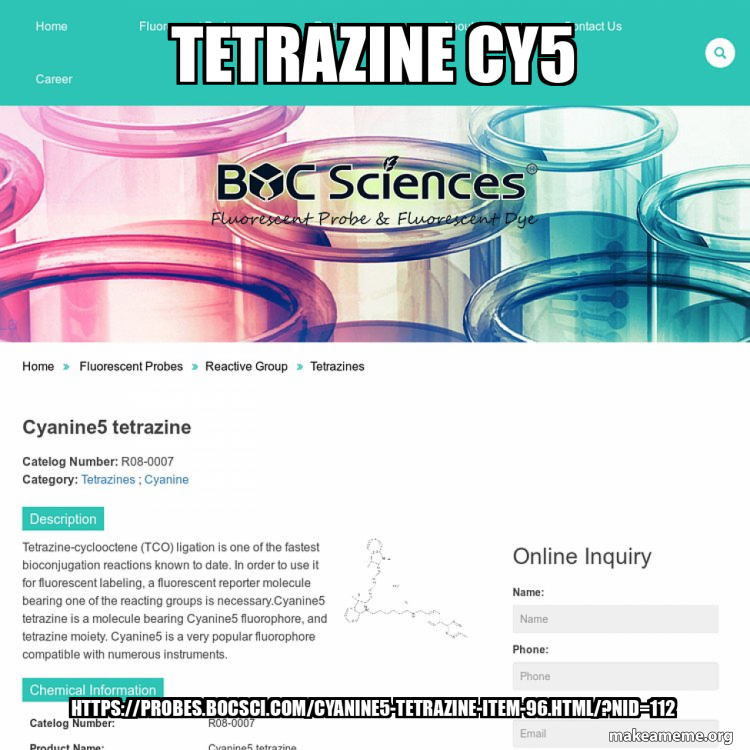 tetrazine cy5 https://probes.bocsci.com/cyanine5-tetrazine-item-96.html/?nid=112 Meme Generator