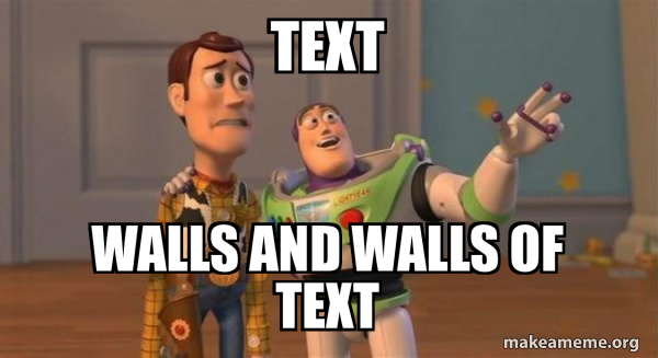 Text Walls and walls of text - Buzz and Woody (Toy Story) Meme Meme ...