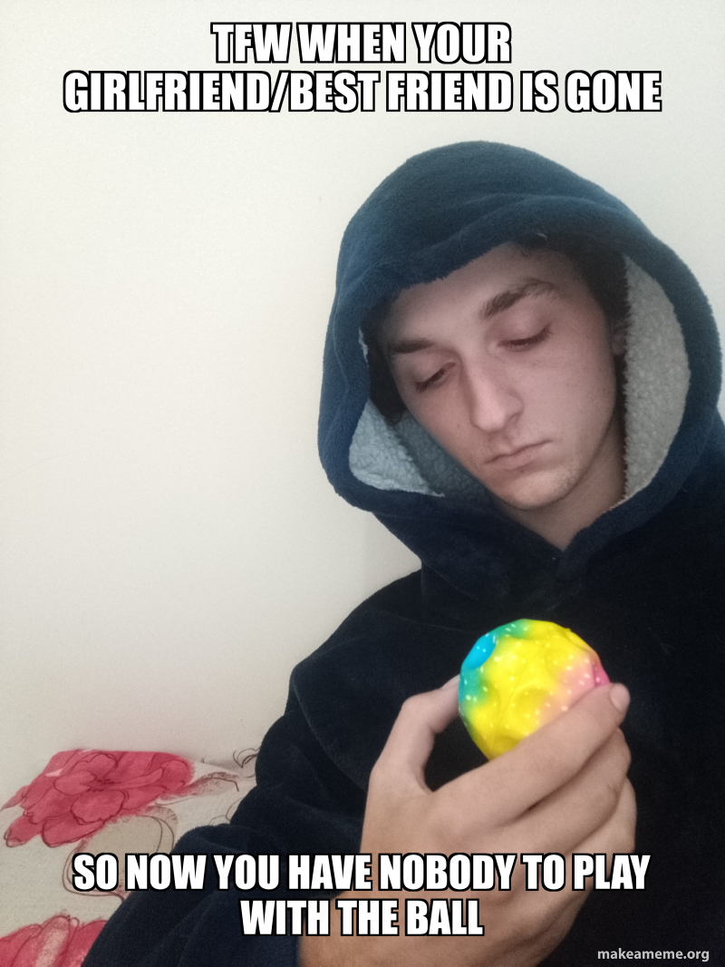 Tfw when your girlfriend/best friend is gone So now you have nobody to play with the ball Meme ...