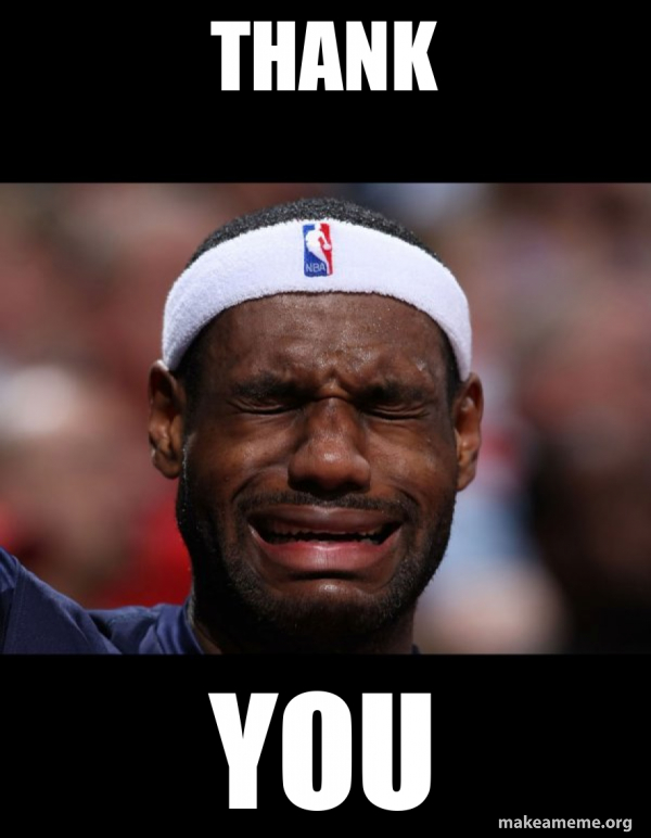 Thank You - Lebron Crying Meme Generator