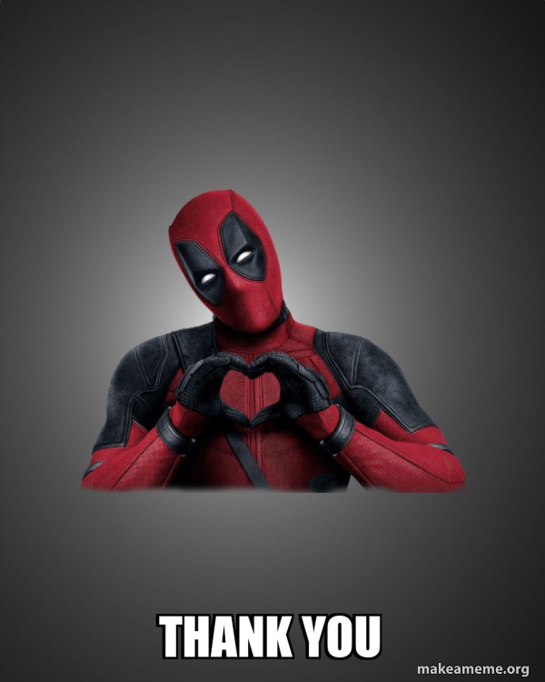 Thank you - Deadpool Heart Hands Meme Generator