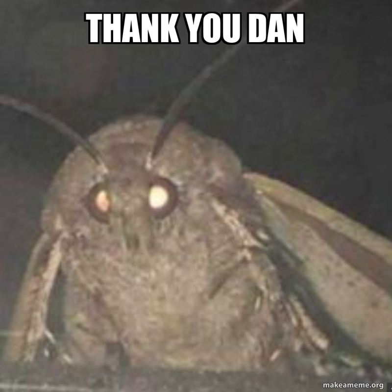 Thank you dan Meme Generator