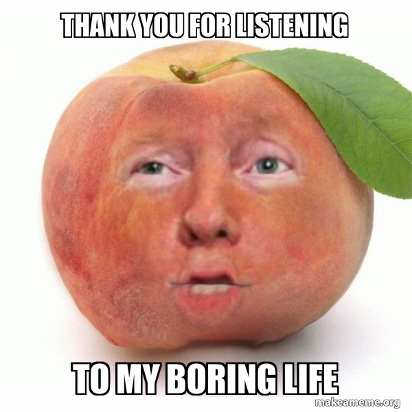 thank you for listening to my boring life - Impeached Donald Trump Meme ...