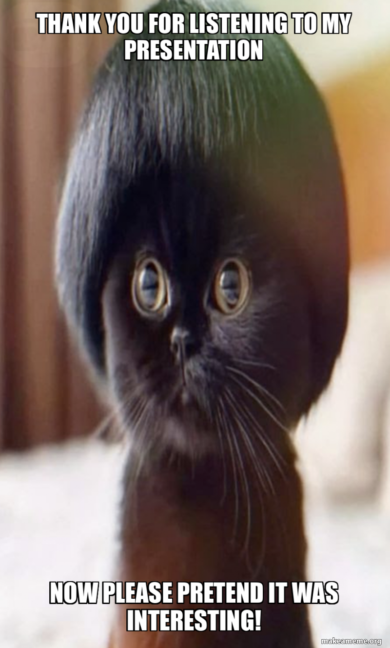 Thank you for listening to my presentation Now please pretend it was ...