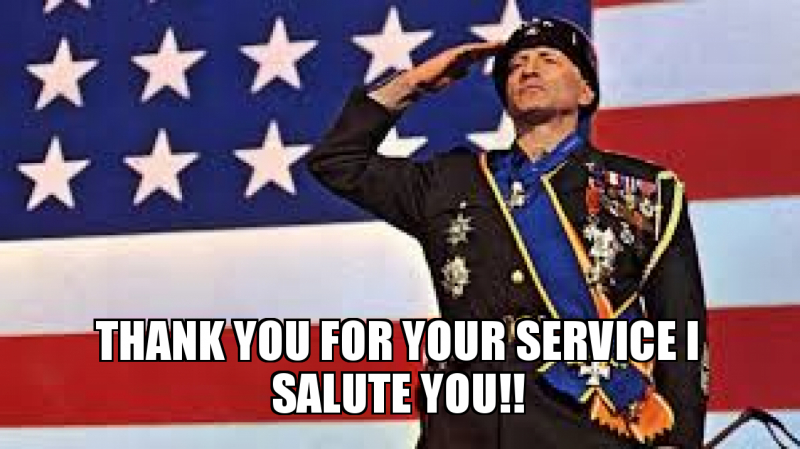 Thank you for your Service i salute you!! Meme Generator