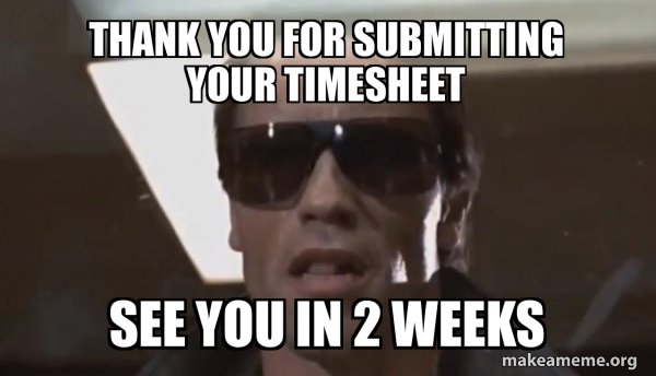 Thank you for submitting your timesheet see you in 2 weeks - The ...