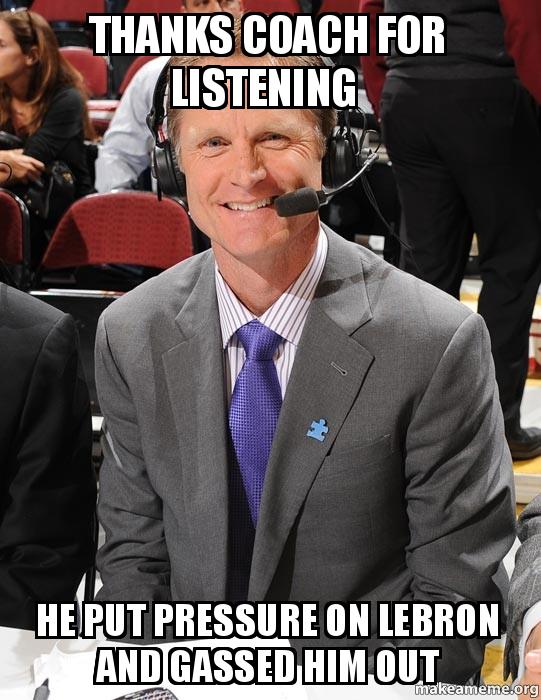 Thanks Coach for listening He put Pressure on Lebron and gassed him out ...