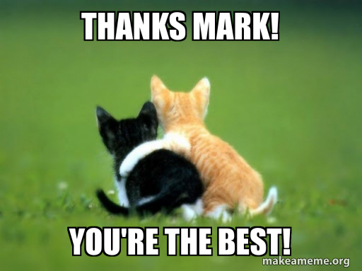 thanks Mark! You're the best! Meme Generator