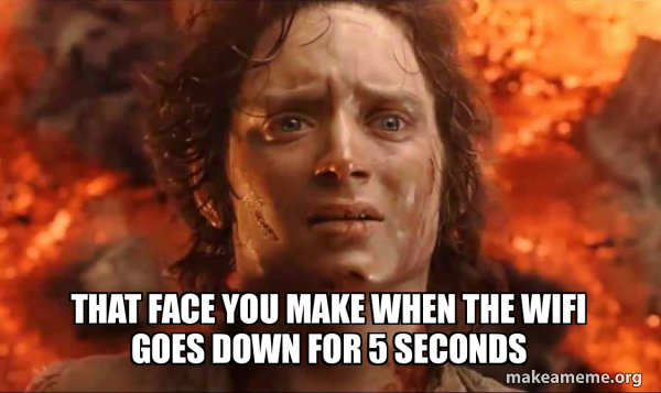 That face you make when the WiFi goes down for 5 seconds - Frodo it's ...
