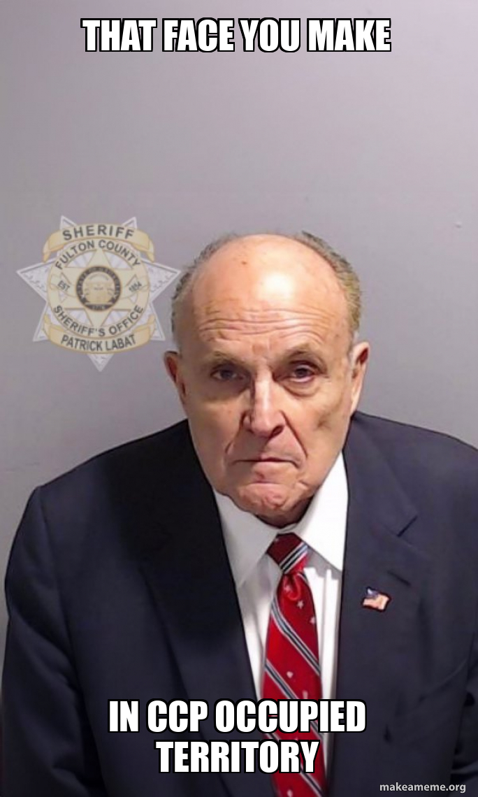 that face you make in ccp occupied territory - Rudy Giuliani Mugshot ...