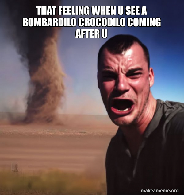 that feeling when u see a BOMbarDILO CROCoDILO coming after u - Tornado ...