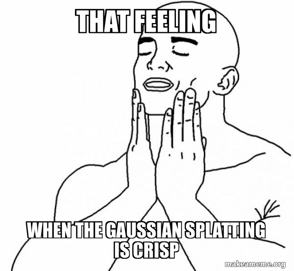 that feeling when the gaussian splatting is crisp - Feels Good Meme ...