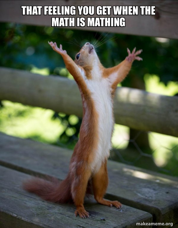 that feeling you get when the math is mathing - Happy Squirrel Meme ...