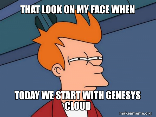THAT LOOK ON MY FACE WHEN TODAY WE START WITH GENESYS CLOUD - Futurama ...