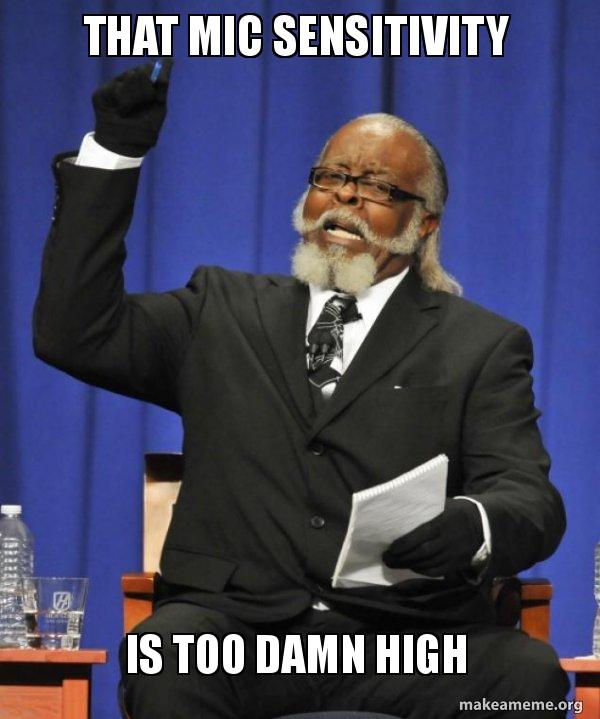 That mic sensitivity is TOO DAMN HIGH - Too Damn HIgh Meme Generator