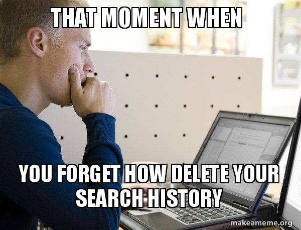That moment when you forget how delete your search history - Programmer ...