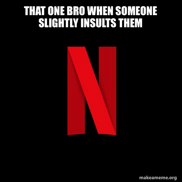 That one bro when someone slightly insults them - Netflix Meme Generator