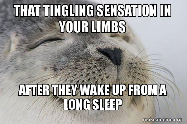 that tingling sensation in your limbs after they wake up from a long ...