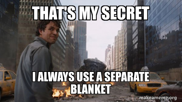 That's my secret I always use a separate blanket - That's My Secret ...