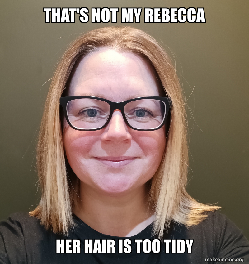 That's not my Rebecca Her hair is too tidy Meme Generator