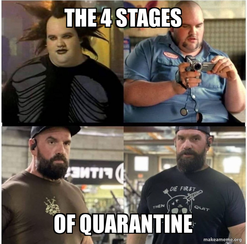 the 4 stages of quarantine Meme Generator