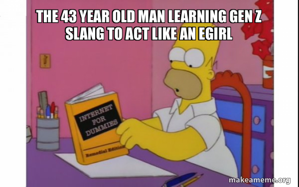 the 43 year old man learning gen z slang to act like an egirl ...