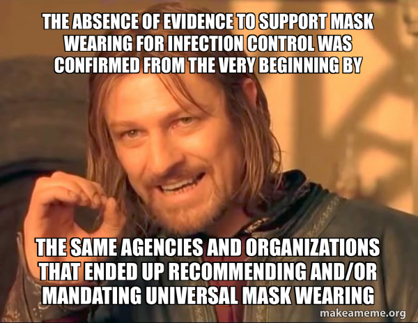 The absence of evidence to support mask wearing for infection control ...