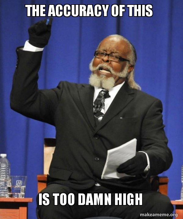 The Accuracy of this Is too damn high - Too Damn HIgh Meme Generator