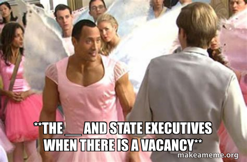 **the __ and state executives when there is a vacancy** Meme Generator